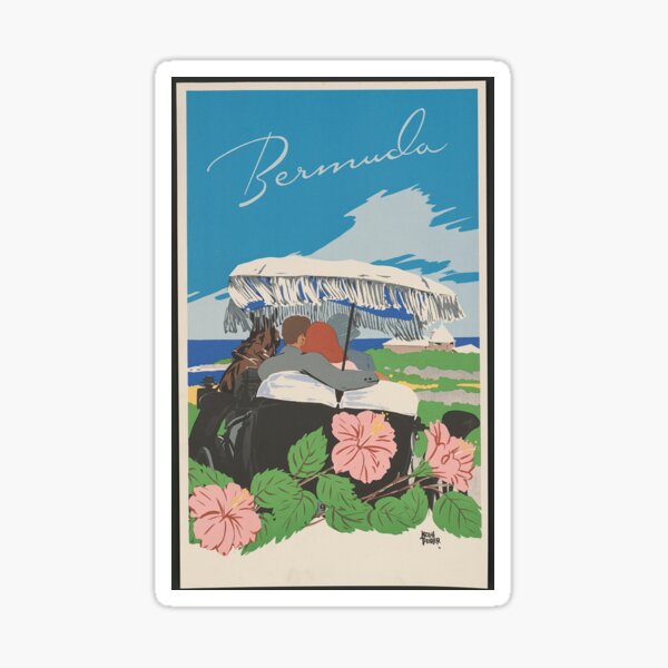 "Vintage Tropical Island Travel Poster - Bermuda" Sticker for Sale by ...