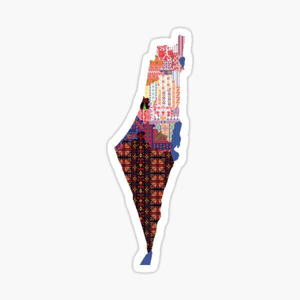 "Embroidered map of Palestine " Sticker for Sale by Maya-amer | Redbubble