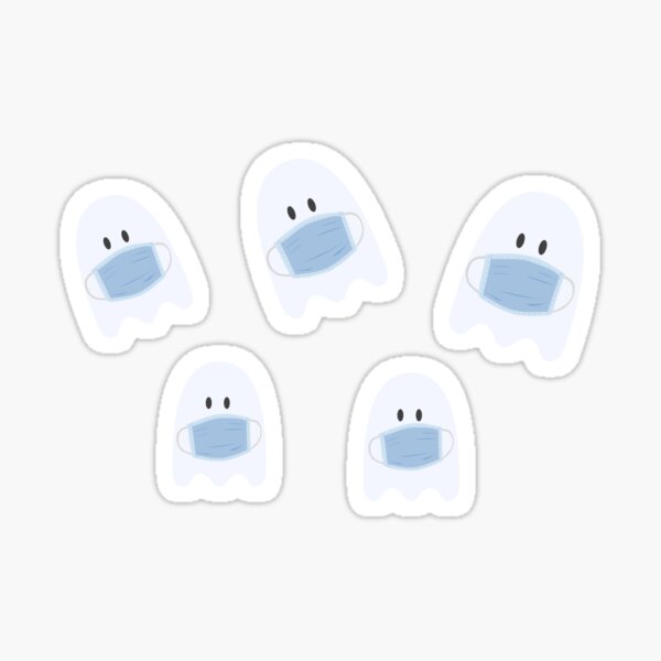 "Halloween ghost wearing mask" Sticker for Sale by shydiae | Redbubble