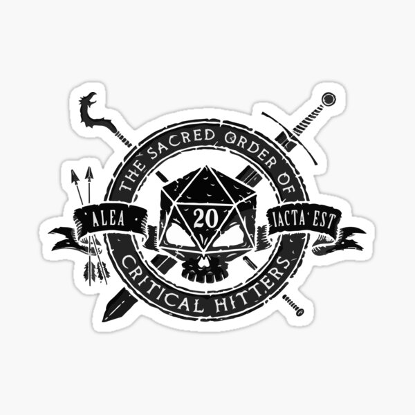 "Sacred Order Of Critical Hits - DnD 5e Fighter Print" Sticker by ...