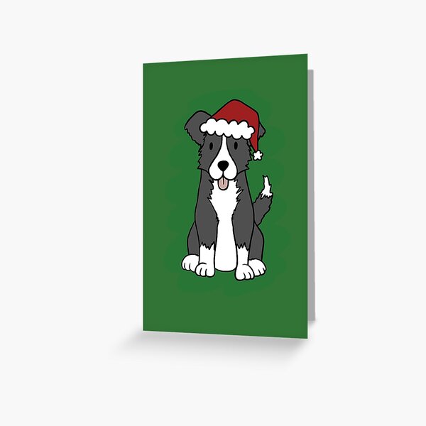 "Christmas Border Collie" Greeting Card for Sale by amy-tuff | Redbubble
