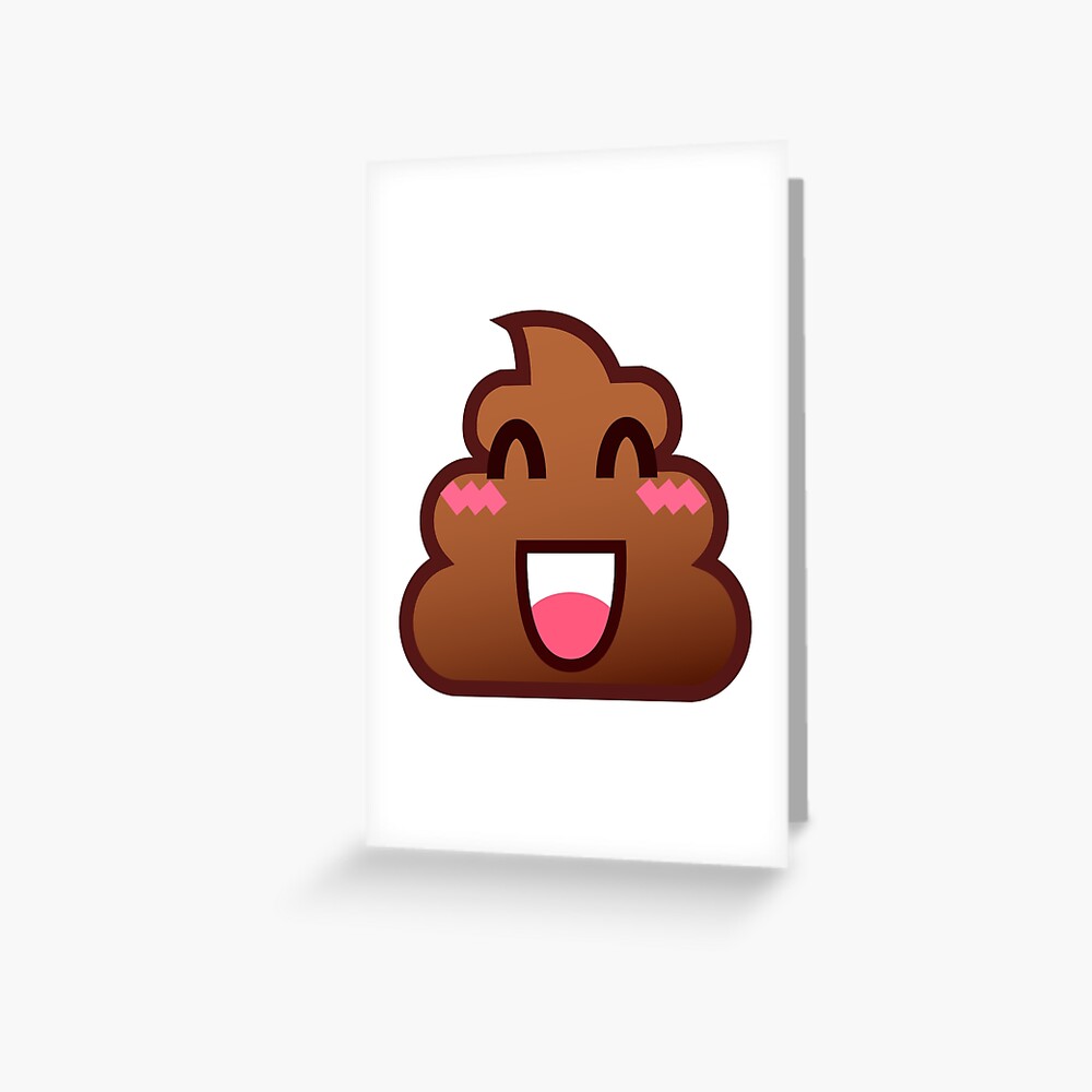 "CUTE EMOJI POOP- kawaii emoji poo" Greeting Card by perspectiveis ...