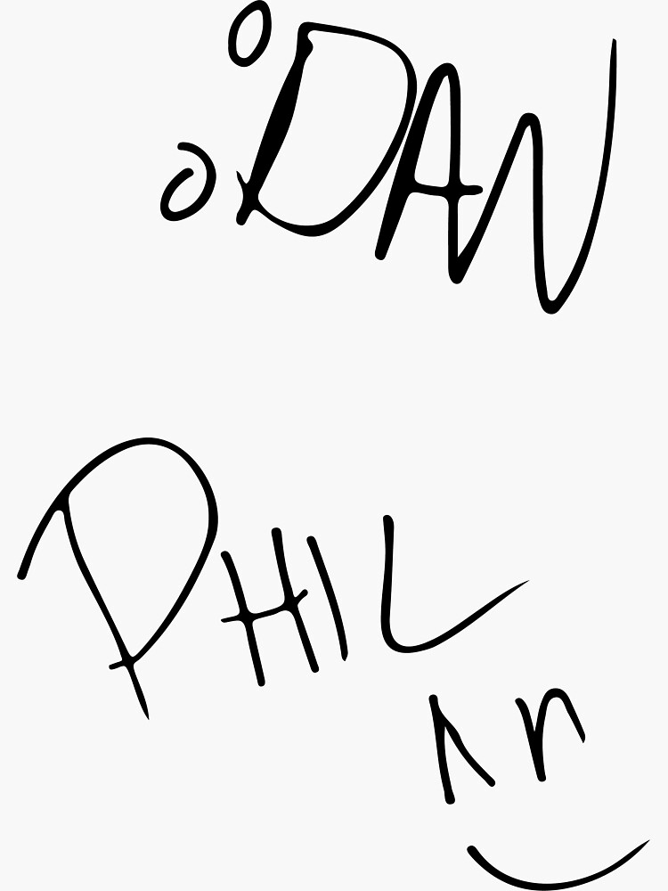 "Dan and Phil Autographs" Sticker for Sale by kellyni | Redbubble