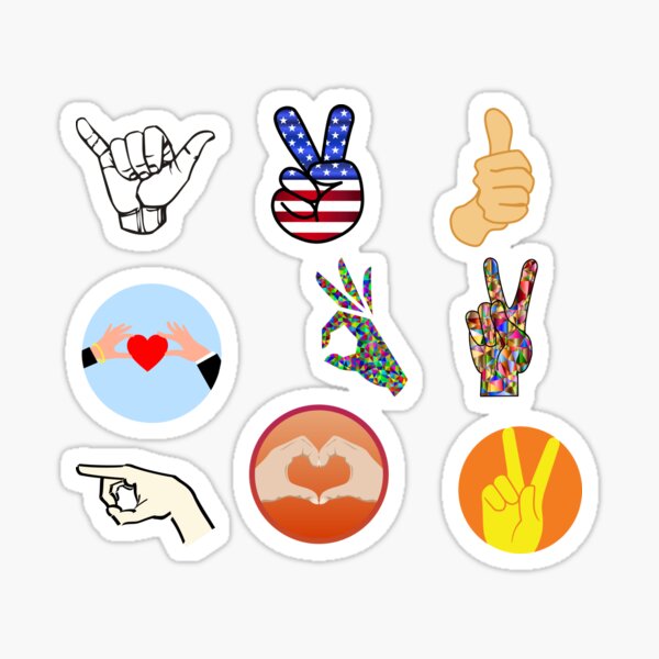 "Hand Signs Stickers Pack" Sticker by GabryNY | Redbubble
