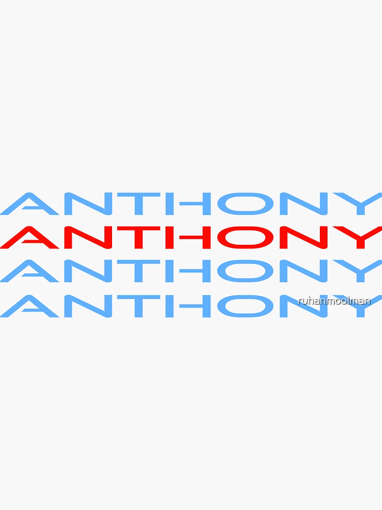 "Anthony" Sticker for Sale by ruhanmoolman | Redbubble