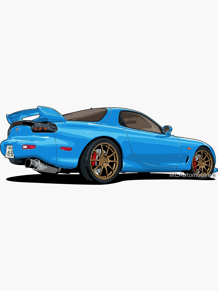 "RX7 FD Blue" Sticker for Sale by MLAutomotive | Redbubble