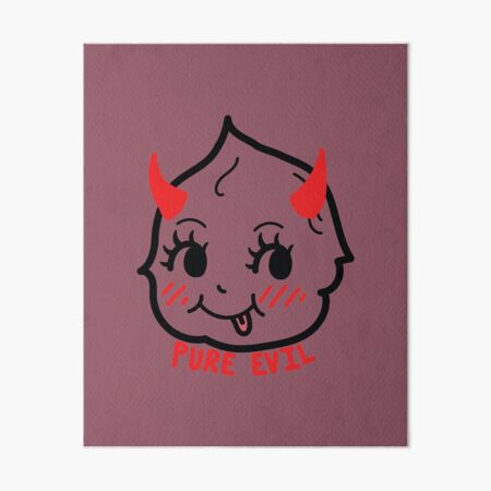 "Pure Evil Kawaii Baby Face Outline" Art Board Print by threadedneedle ...