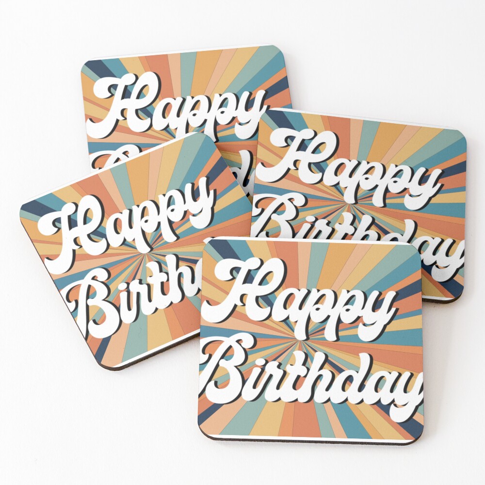 "Retro Groovy "happy Birthday" card" Poster for Sale by hangthatup ...