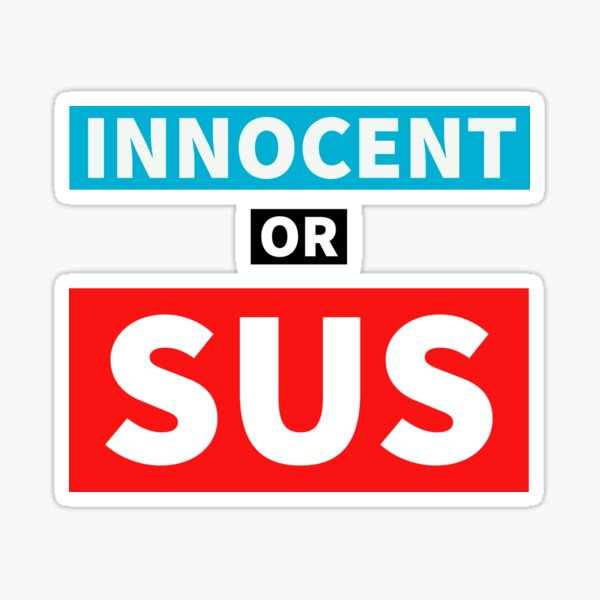 "Innocent or sus among us tshirt design" Sticker for Sale by Devreally ...