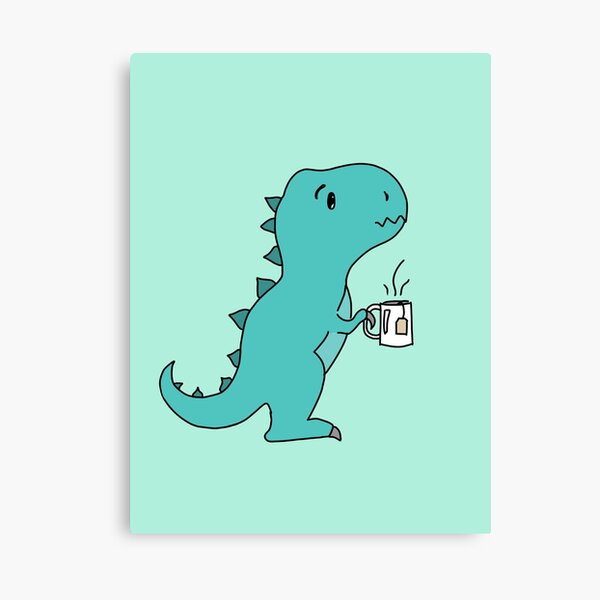 "Turquoise Tea-Rex Dinosaur" Canvas Print for Sale by bassoongirl123 ...