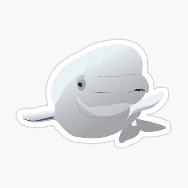 "Friendly Beluga Whale" Sticker by NorseTech | Redbubble