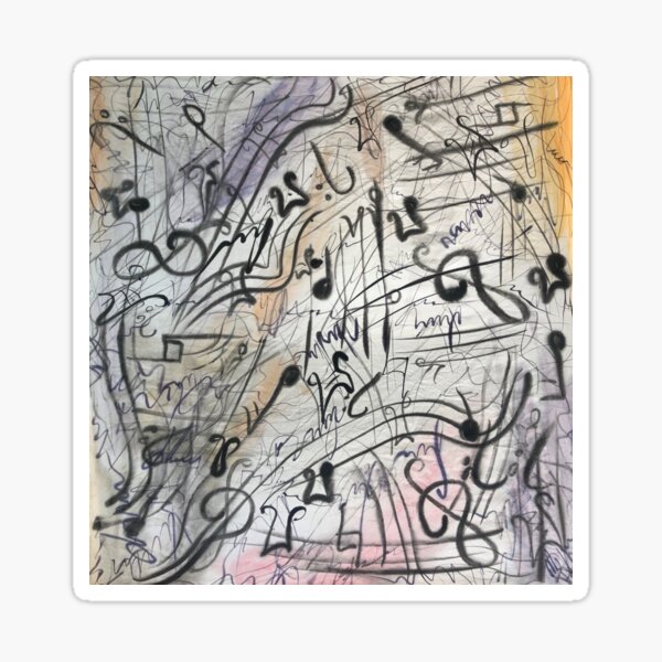"Original Art Graffiti Music Notes" Sticker by Mijiza | Redbubble