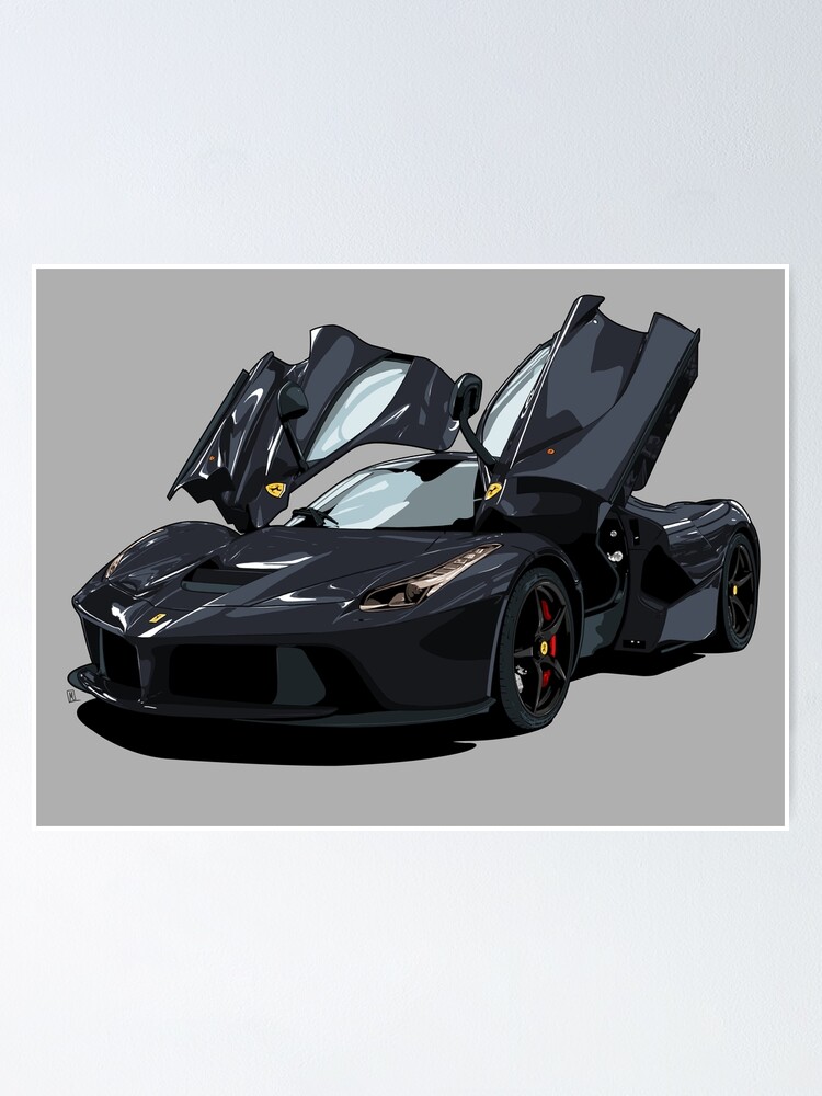 "La Ferrari Black" Poster for Sale by MLAutomotive | Redbubble