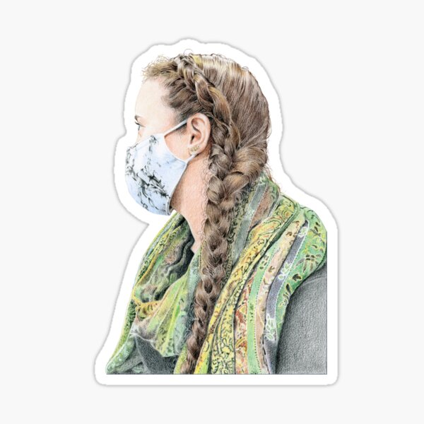"Girl with a Half Dutch Braid" Sticker for Sale by JMCillustrator ...