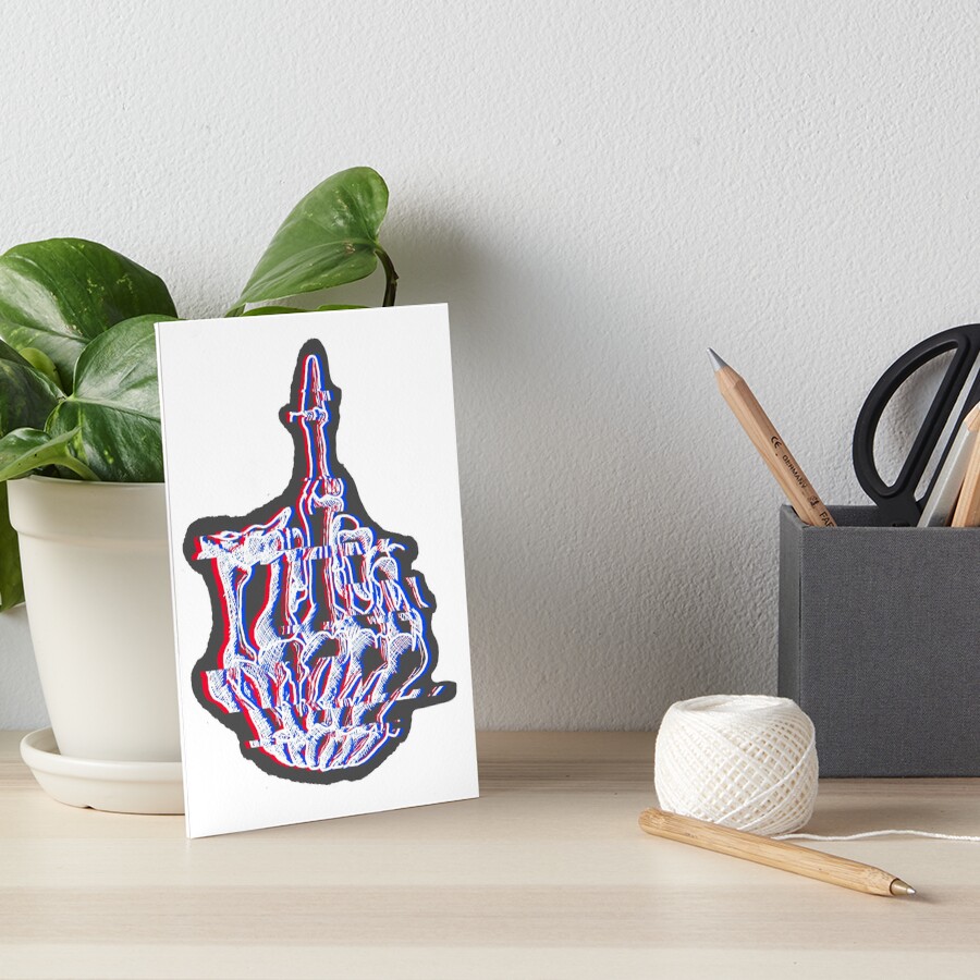 "Glitch Middle Finger Skeleton" Art Board Print for Sale by LarasSkulls ...
