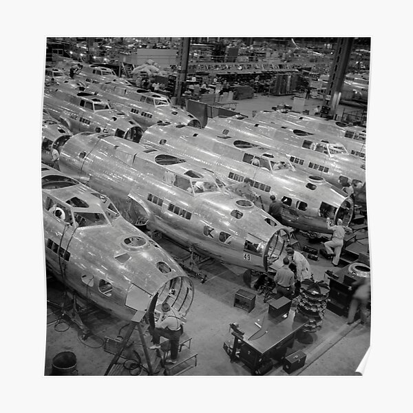 "B-17 Production Line In Factory - WW2 - Circa 1943" Poster for Sale by ...