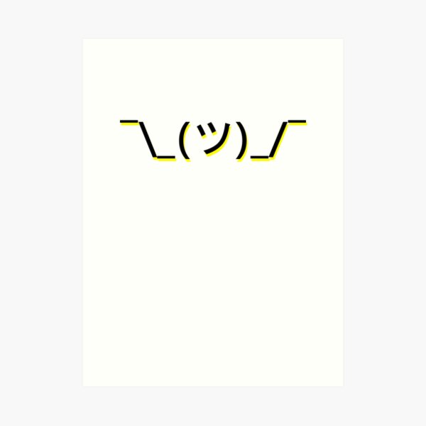 Lámina artística «Shrug Ascii Emoji Internet Meme Emote Gamer» de ...