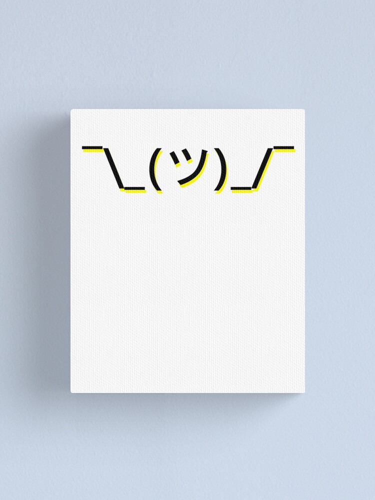 "Shrug Ascii Emoji Internet Meme Emote Gamer" Canvas Print for Sale by ...