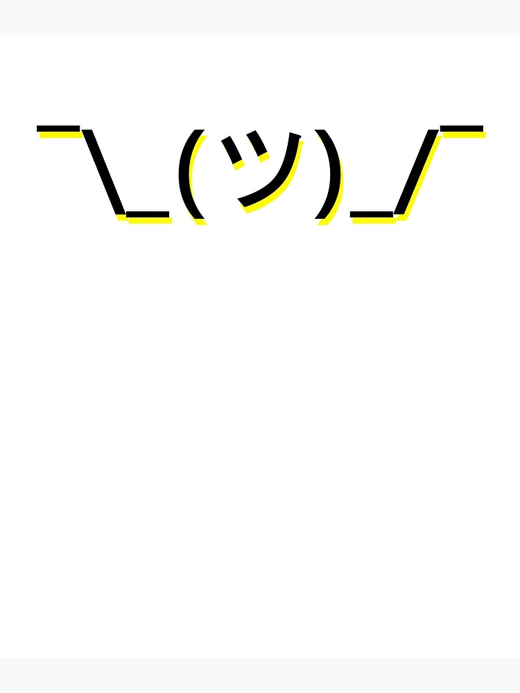 "Shrug Ascii Emoji Internet Meme Emote Gamer" Photographic Print by ...