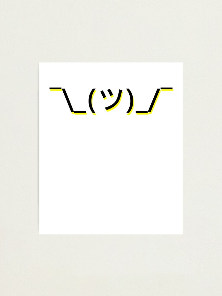 "Shrug Ascii Emoji Internet Meme Emote Gamer" Photographic Print by ...