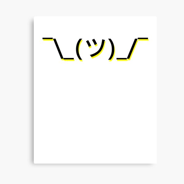 "Shrug Ascii Emoji Internet Meme Emote Gamer" Canvas Print for Sale by ...