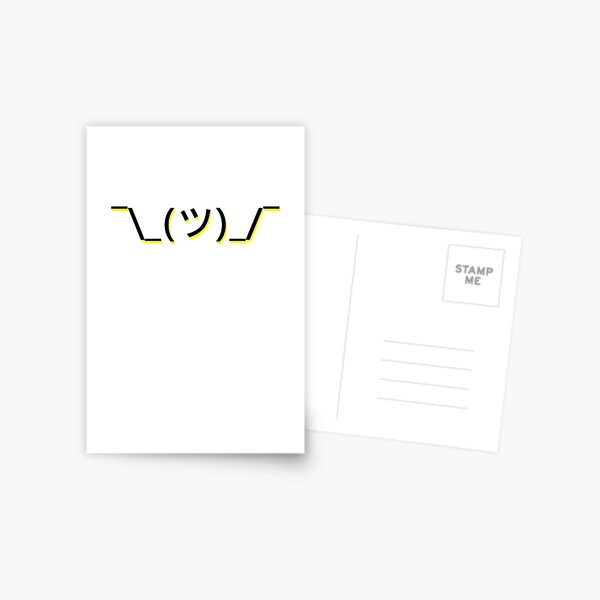 "Shrug Ascii Emoji Internet Meme Emote Gamer" Postcard for Sale by ...