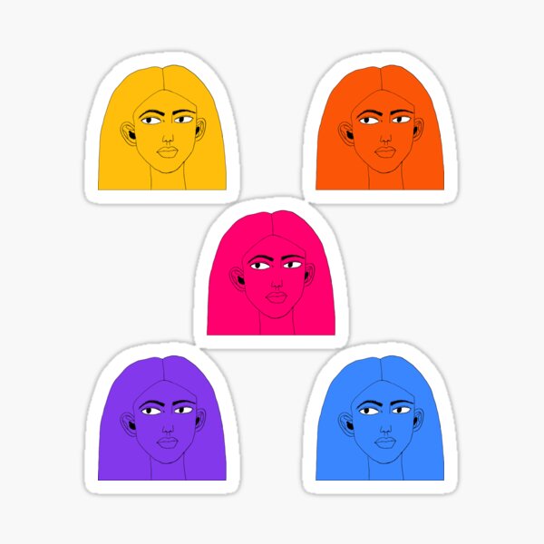 "Sofie In Multicolour" Sticker for Sale by evabjorg1606 | Redbubble