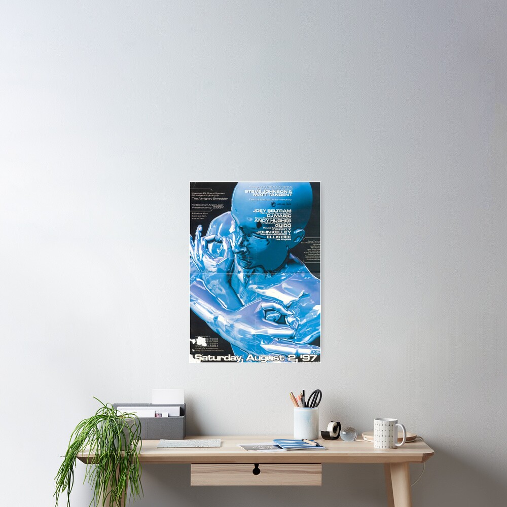 "Y2K BLUE RAVE FLYER" Poster for Sale by Glossypop | Redbubble