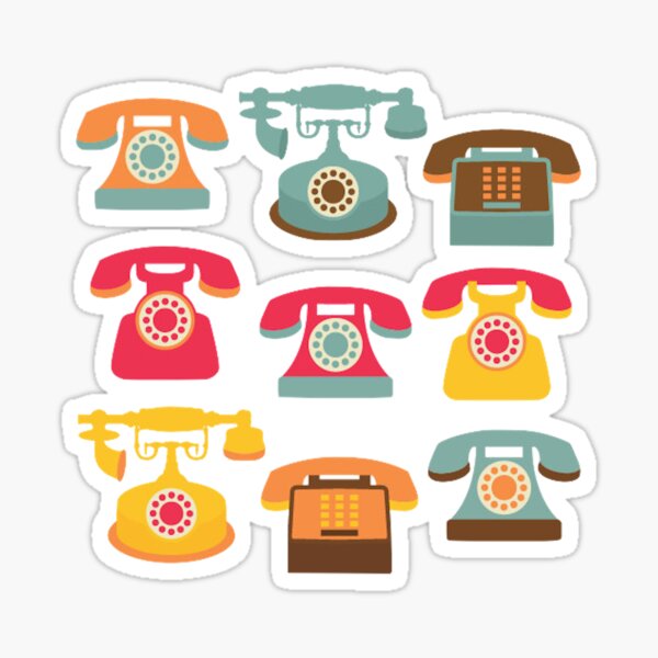 "Cute Old Telephones" Sticker for Sale by emrapper | Redbubble