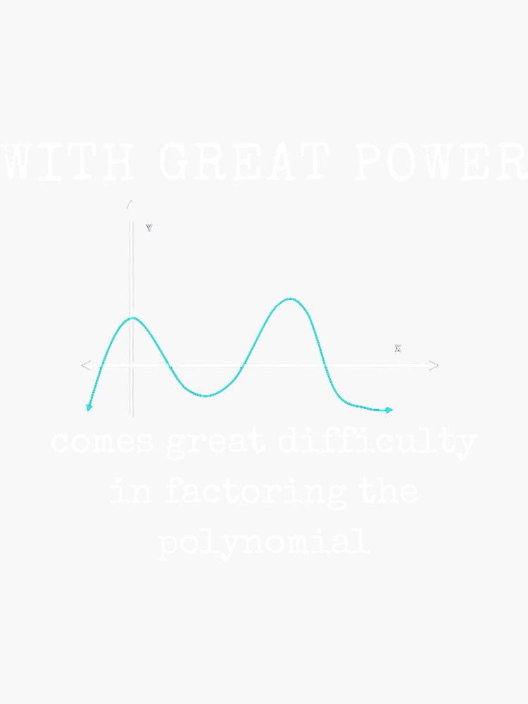 "With great power comes great difficulty in factoring the polynomial ...