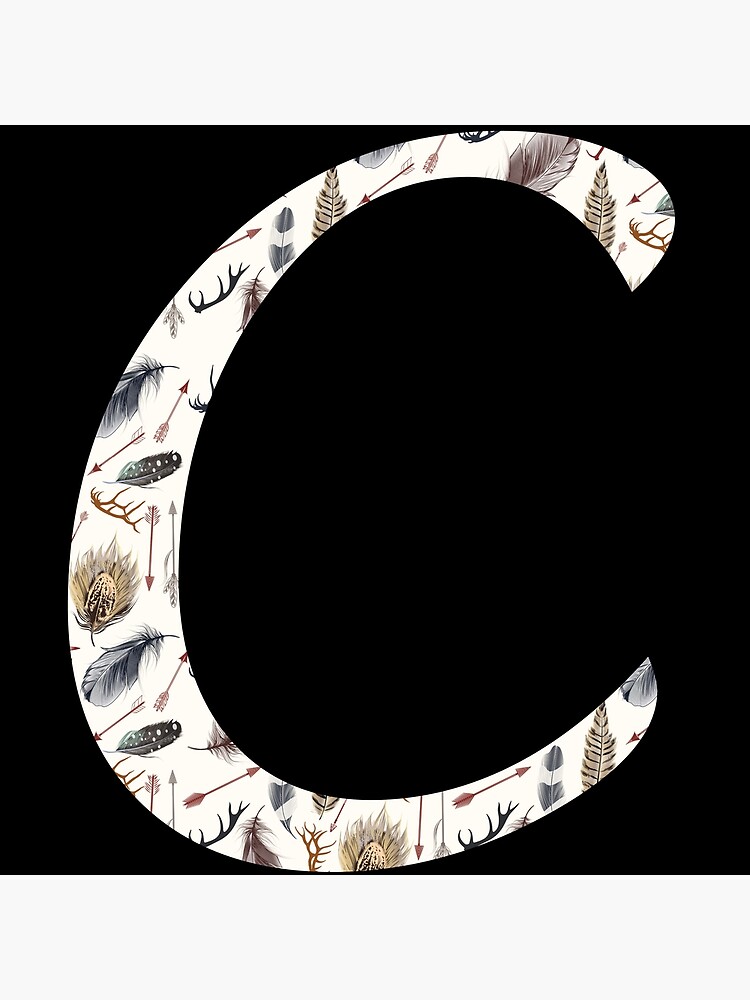 "Bohemian Letter C With Feathers and Antlers" Poster by LLW2 | Redbubble