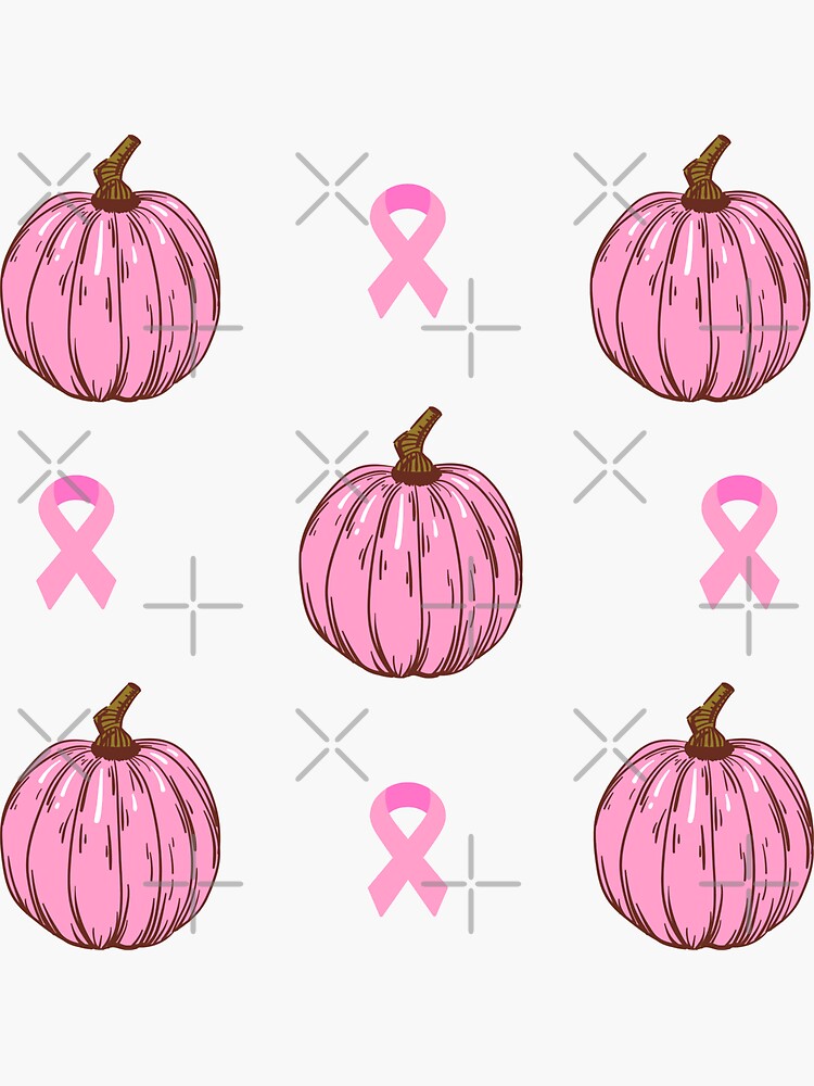"Pink pumpkin and pink ribbon sticker pack" Sticker for Sale by ...