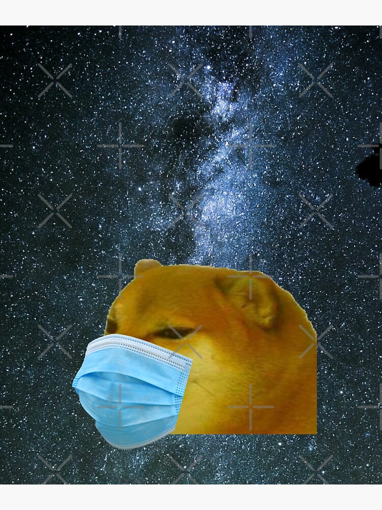 "Cheems head wearing a mask" Sticker for Sale by SciathDe | Redbubble