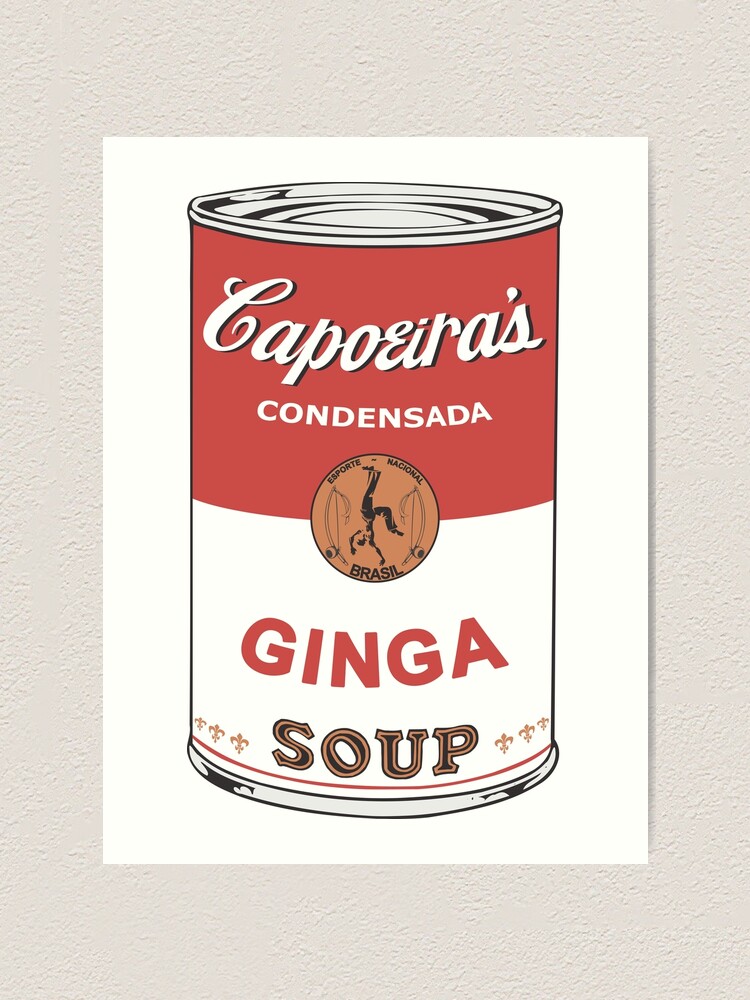 "Capoeira Andy Warhol Soup - Ginga Pop Art (on black)" Art Print for ...