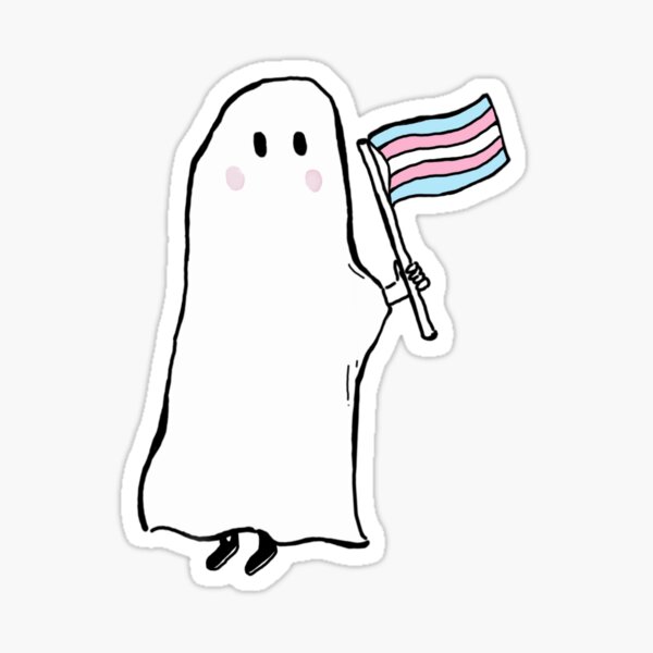 "little trans ghost" Sticker for Sale by saz- | Redbubble