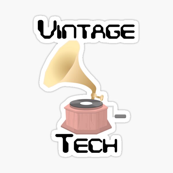 "Vintage Tech - Record Player Old Retro Technology" Sticker for Sale by ...