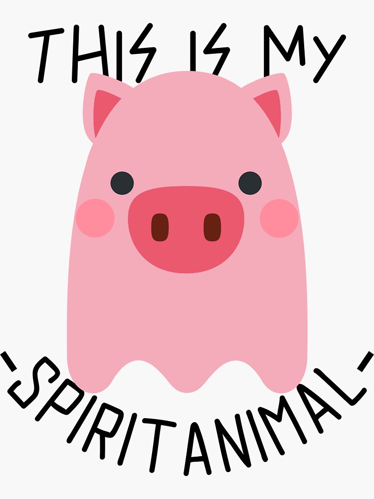 "Cute pig spirit animal ,cute animals" Sticker by anuja11 | Redbubble