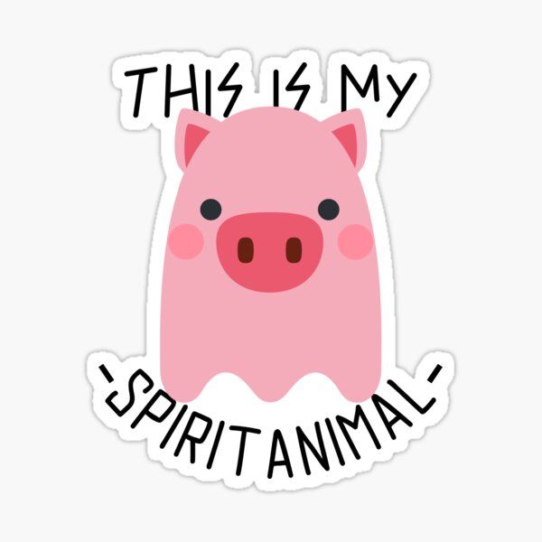 "Cute pig spirit animal ,cute animals" Sticker by anuja11 | Redbubble