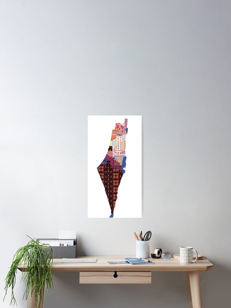 "Embroidered map of Palestine " Poster for Sale by Maya-amer | Redbubble