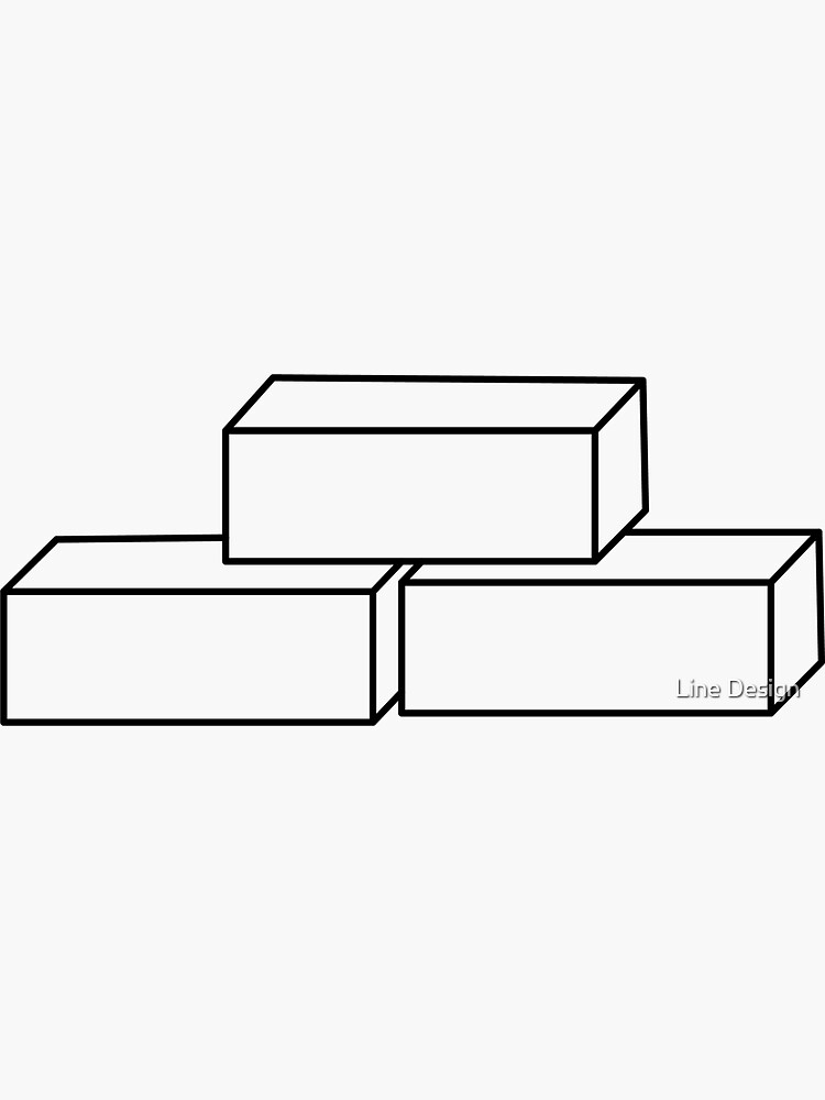 "Stacked Bricks Outline" Sticker by iqian | Redbubble