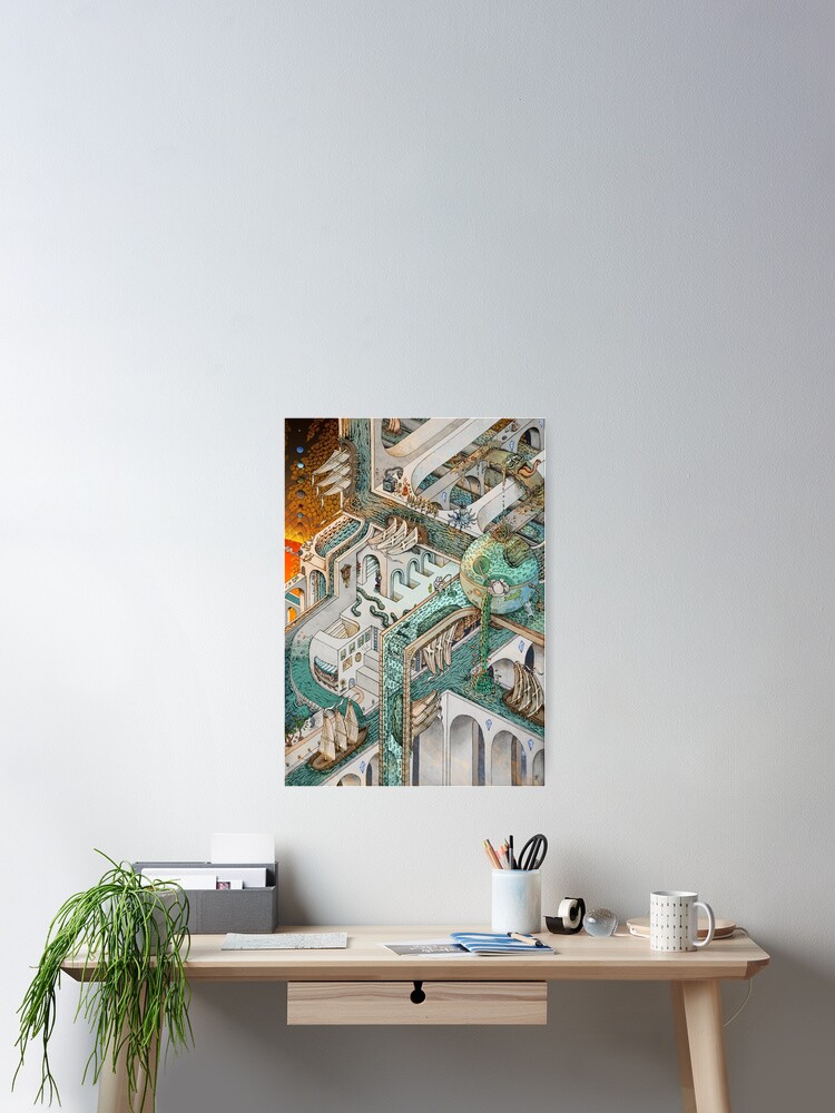 "Fishing for Escher" Poster for Sale by DragonsLunch | Redbubble