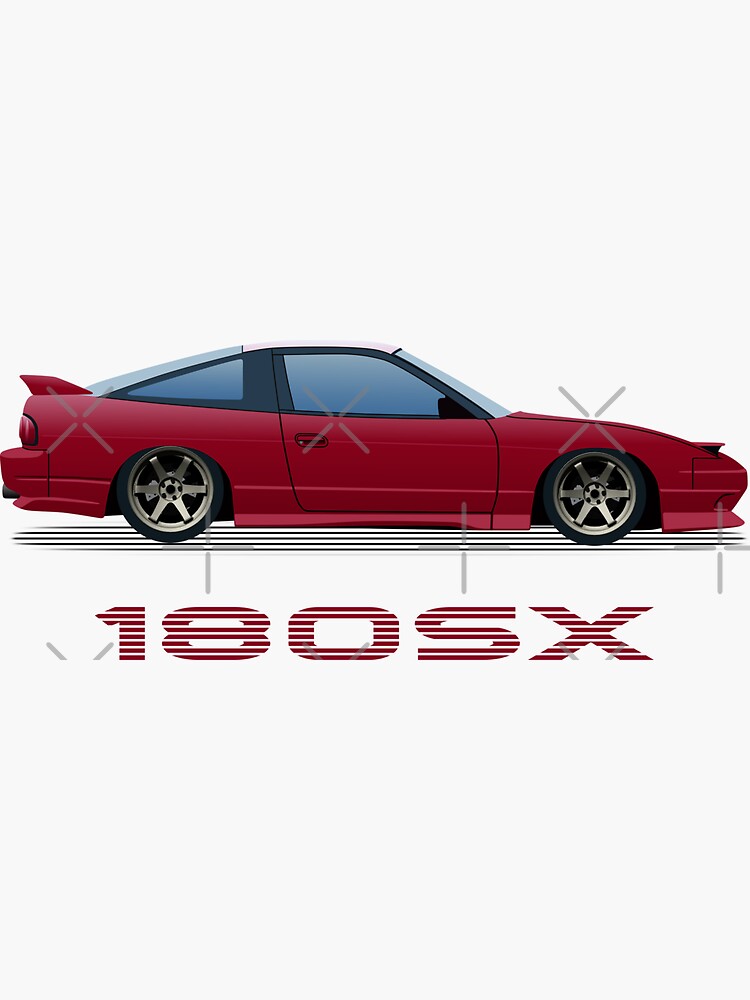 "Nissan 180SX Type X" Sticker for Sale by AutomotiveArt | Redbubble