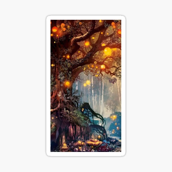 "Aesthetic Enchanted Forest" Sticker by volkaneeka | Redbubble