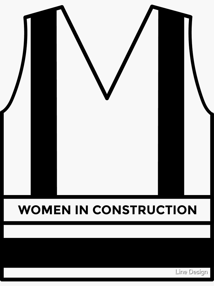 "Women in Construction Safety Vest" Sticker for Sale by iqian | Redbubble