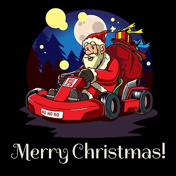 "Go Karting Santa Claus Christmas" Poster for Sale by kammoe | Redbubble