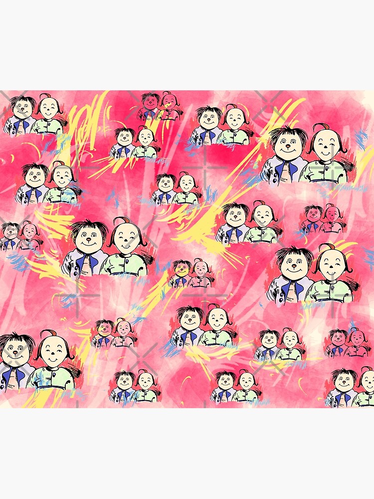 "The rascals Max and Moritz are laughing and having fun, cute drawing ...