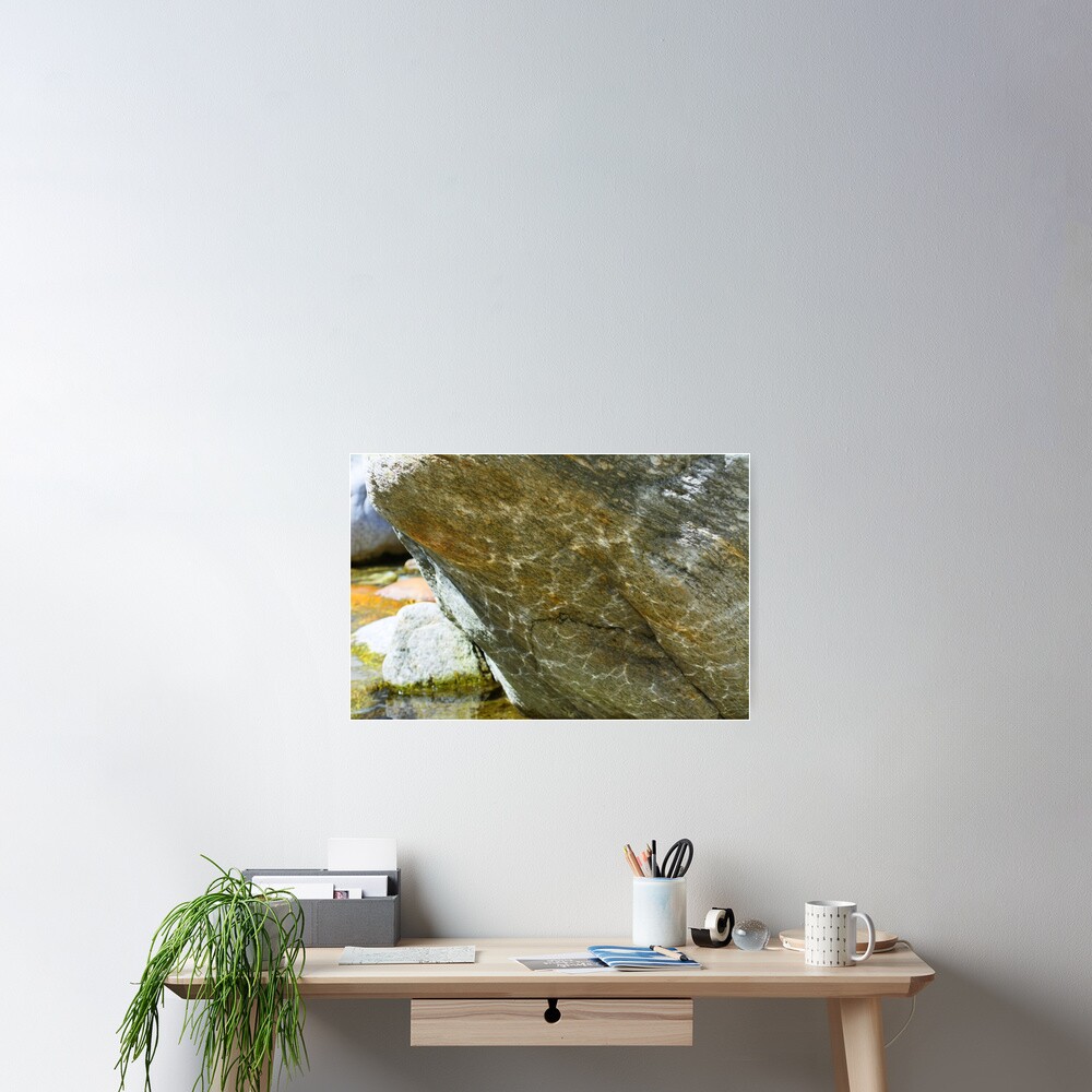 "Textured Rock Water Reflection" Poster for Sale by NomadMessenger ...