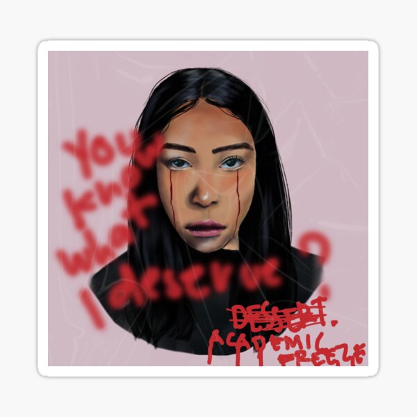 "Aesthetic statement portrait" Sticker by Artsyelie | Redbubble