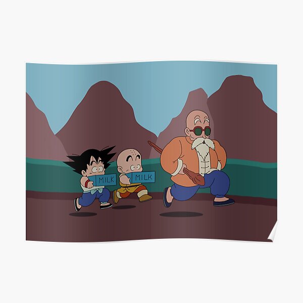 "GOKU KRILLIN AND MASTER ROSHI" Poster by ynwayush | Redbubble
