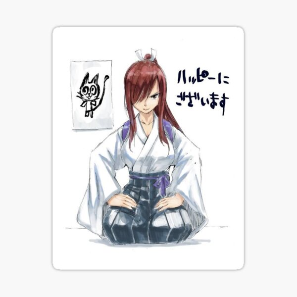 "Erza Scarlet" Sticker by GunplayzzArt | Redbubble
